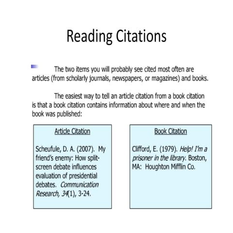 Reading Citations | PPTX | Publishing Industry | Industries