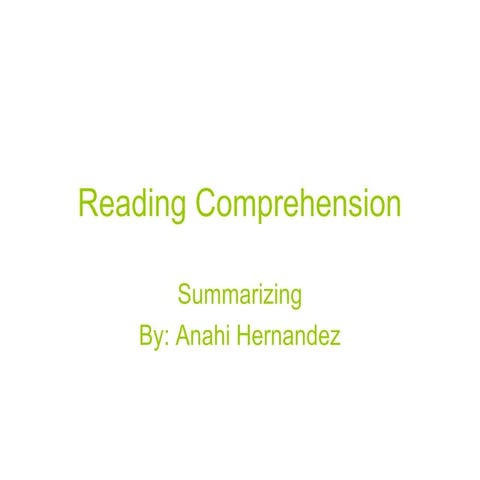 Reading comprehension | PPT