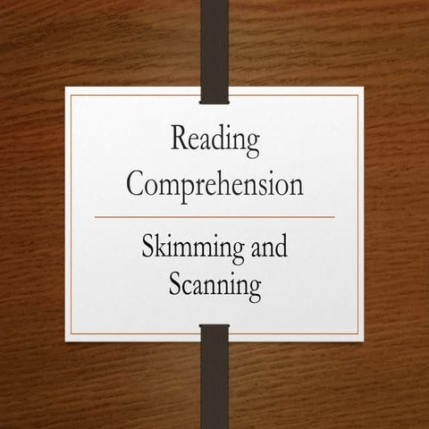 Reading comprehension | PPTX