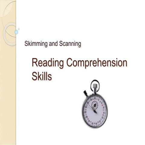 reading comprehension - overview of skimming and scanning.ppt