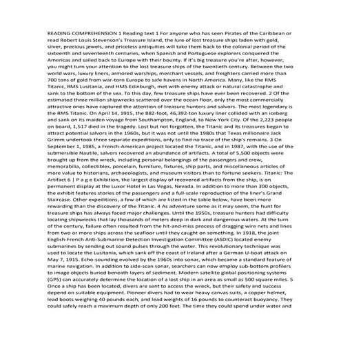 READING COMPREHENSION 1 Reading text 1 For anyone who has seen Pirates ...