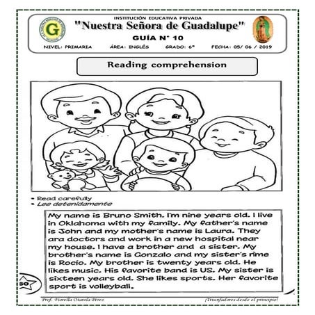 Reading comprehension 6 to | DOCX