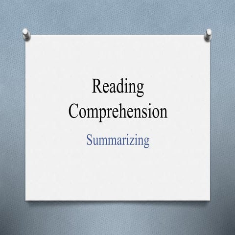 Readingcomprehensionpowerpoint | PPTX
