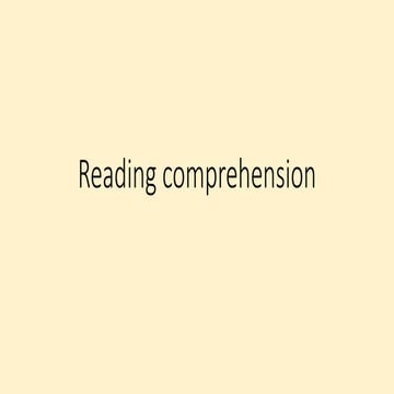 Reading comprehension ppt for website | PPT