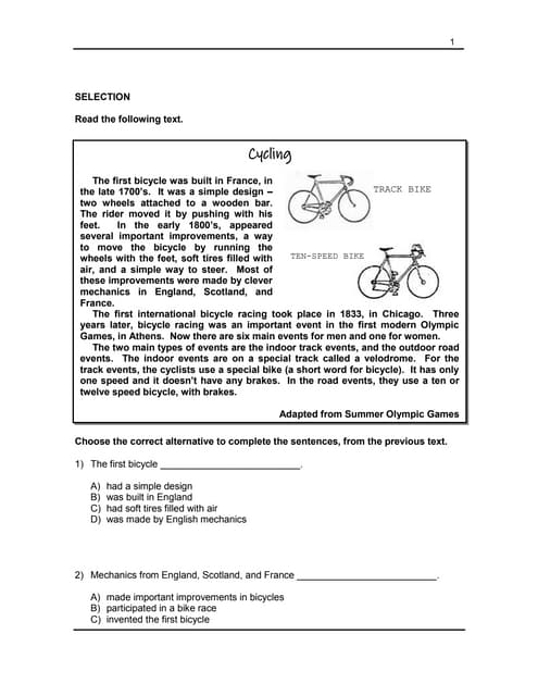 Reading Comprehension Sport Cycling.doc