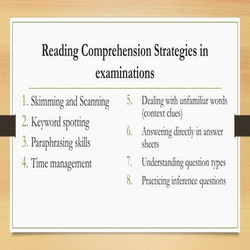 Reading Comprehension Strategies in examinations.ppt