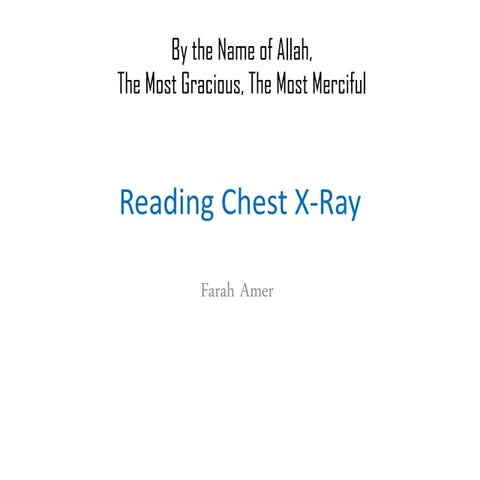 Reading chest X-ray | PDF