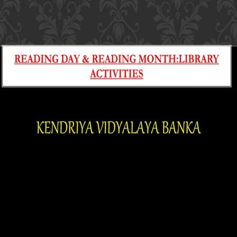 Reading day and Reading Month (19 June - 18 July) | PPTX