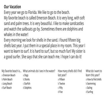 Reading exercise for practicing english reading | PDF