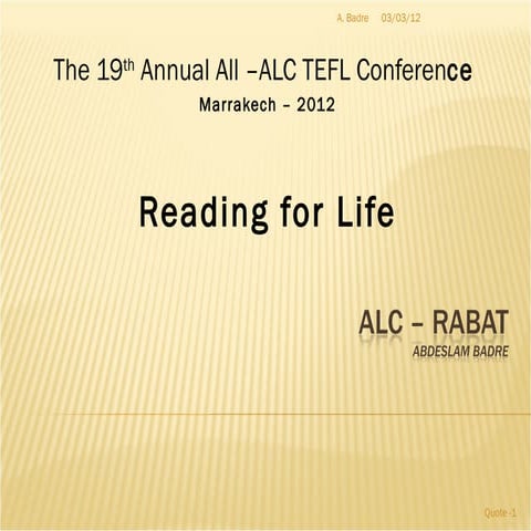 Reading for life | PPT | Education