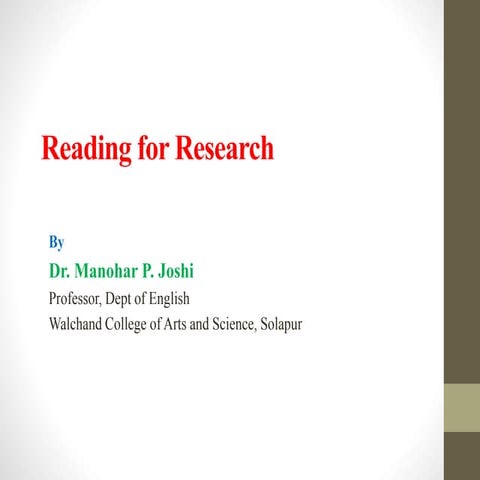 Reading for research | PPT