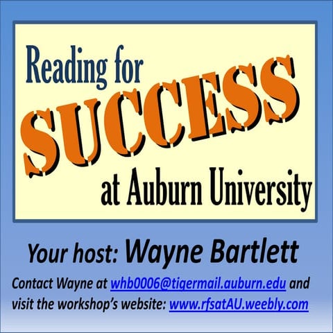 Reading for Success at Auburn University | PPT