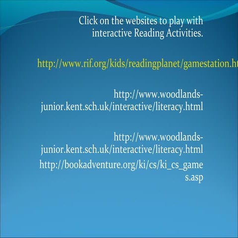 Reading games | PPT | Technology & Computing