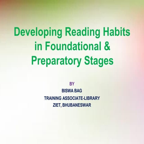 Developing Reading Habits in Foundational & Preparatory Stages | PDF