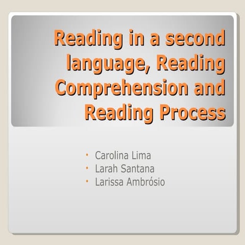 Reading in a second language (1) | PPT