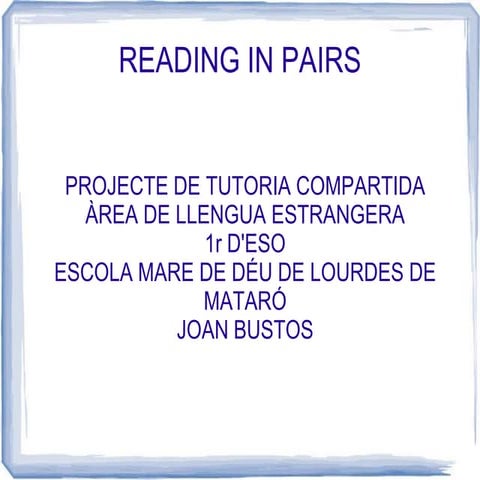 Reading in pairs | PPT