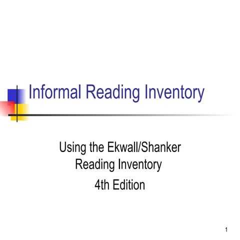 Reading inventory | PPT