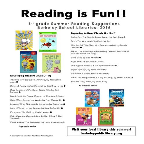 2nd grade Reading Recommendations: Fall 2014 | PDF