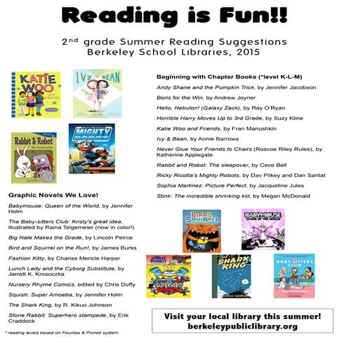 2nd grade summer reading recommendations | PDF