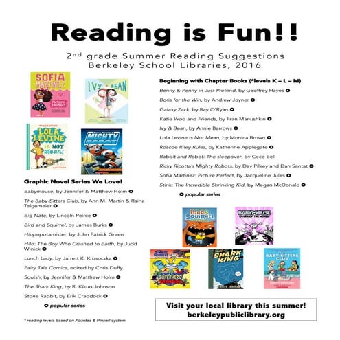 Summer Reading List: 2nd grade 2016 | PDF