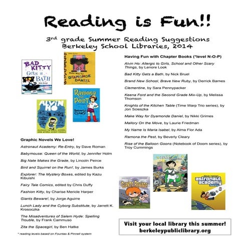 2nd grade Reading Recommendations: Fall 2014 | PDF