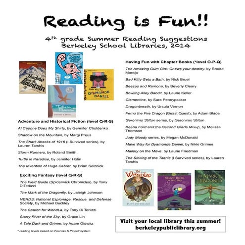 Summer reading list 4th 2014 | PDF