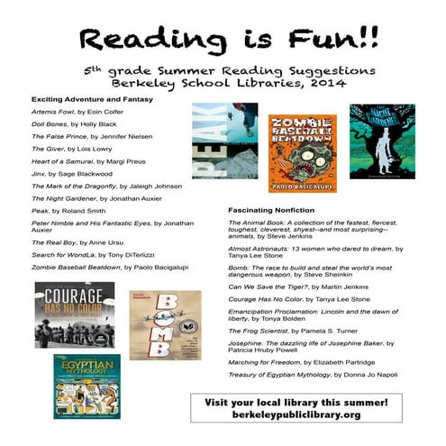 Summer reading list 5th 2014 | PDF