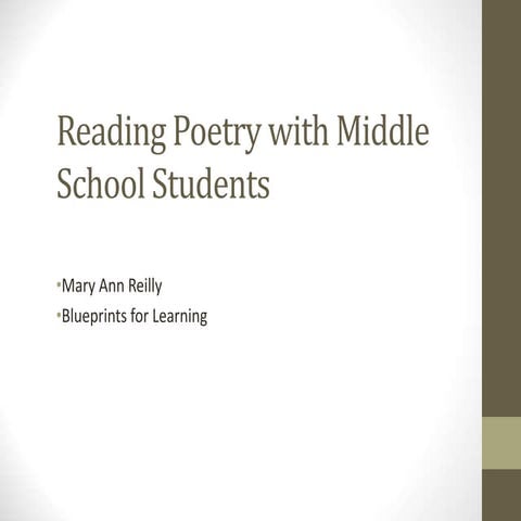 Reading Poetry with Middle School Students | PPT