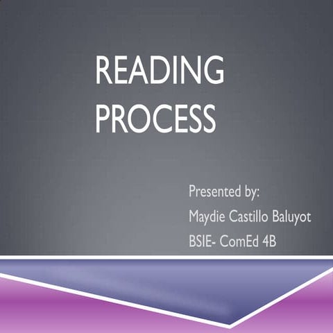 Reading Process | PDF