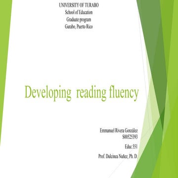 EDUC 551 Developing Reading Fluency | PPTX | Educational Assessment ...