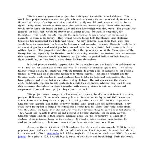 Reading promotion project | DOCX | Secondary Education | Education