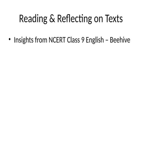 Reading_Reflecting_Beehive_ppt for b.ed st | PPTX