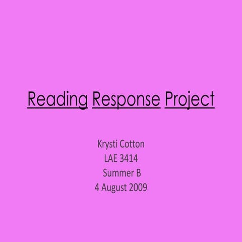 Reading Response | PPTX
