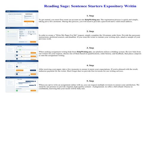 Reading Sage Sentence Starters Expository Writin | PDF