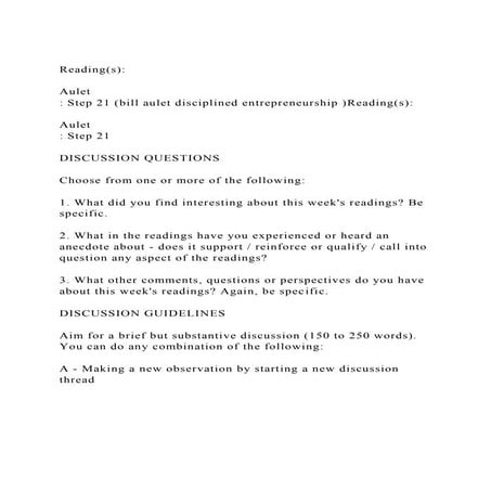 Reading(s)Aulet Step 21 (bill aulet disciplined entreprene.docx | Science
