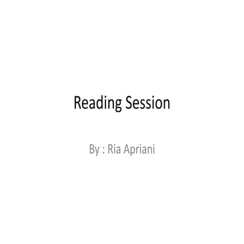 Reading session | PPT
