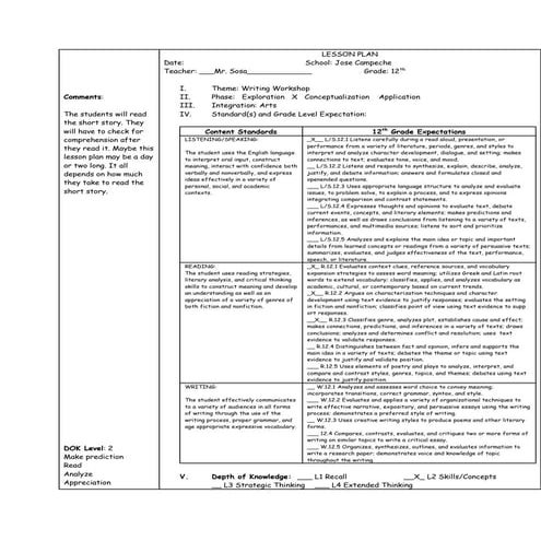 Reading short story lesson plan | PDF