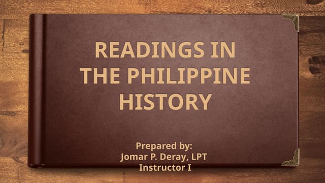 Readings in Philippine History module 1 | PPTX