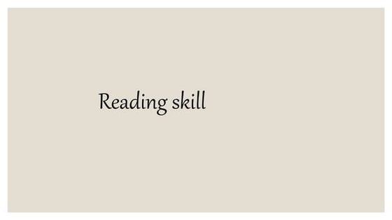Skimming ( One of important types of reading ) | PPTX