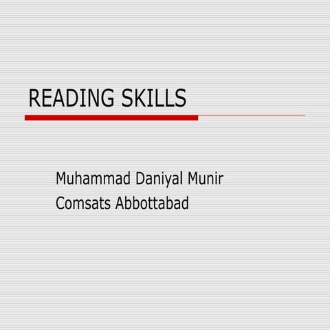 Reading skills | PPT
