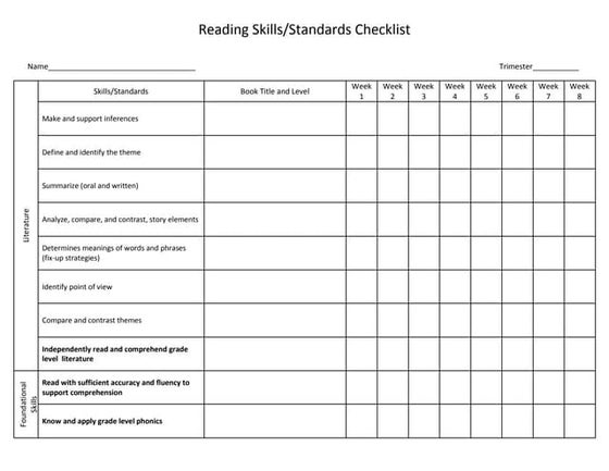 5th Grade Independent Reading Sheet | PPT