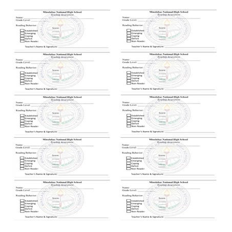 Reading Slip for Reading assessment in Grade 7 | DOCX