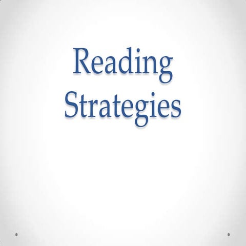 Reading Strategies | PPTX
