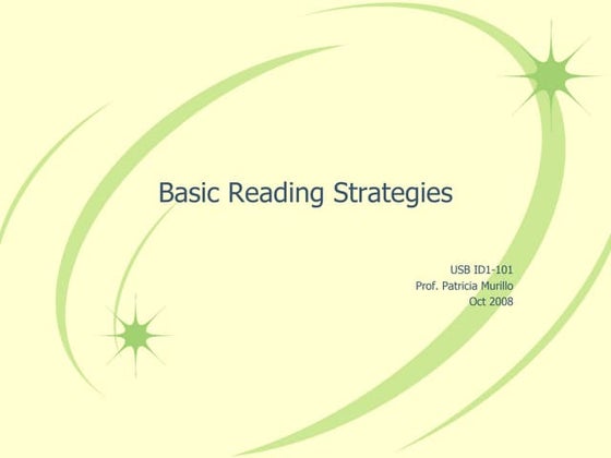 Reading Comprehension Strategies | PPT
