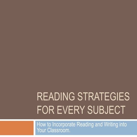 Reading strategies for every subject | PPTX