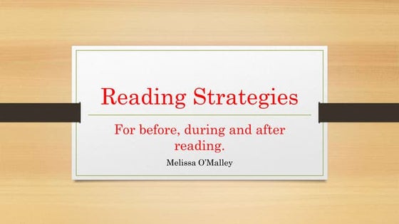 Reading Strategy: Making Connections | PPTX