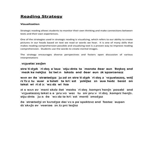Reading strategy visualization | PDF