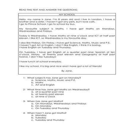 Reading subjects | PDF