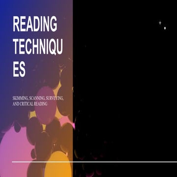 Reading Techniques Pptx