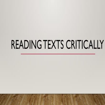 ENGLISH and READING TEXTS CRITICALLY.pptx